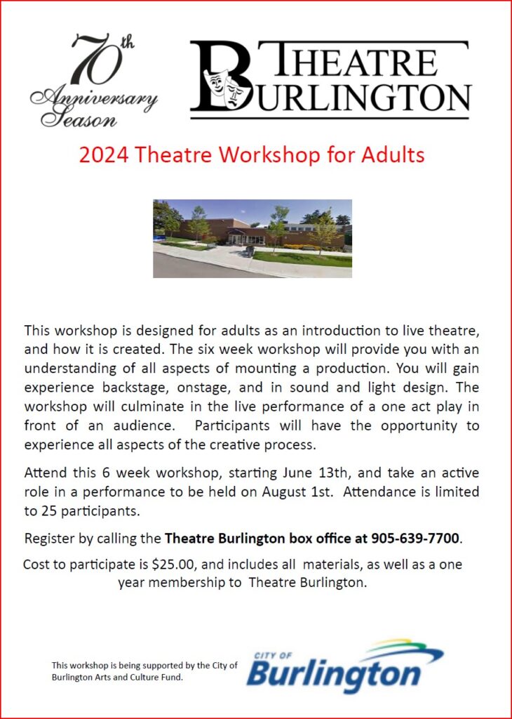 2024 Theatre Workshop For Adults Theatre Burlington
